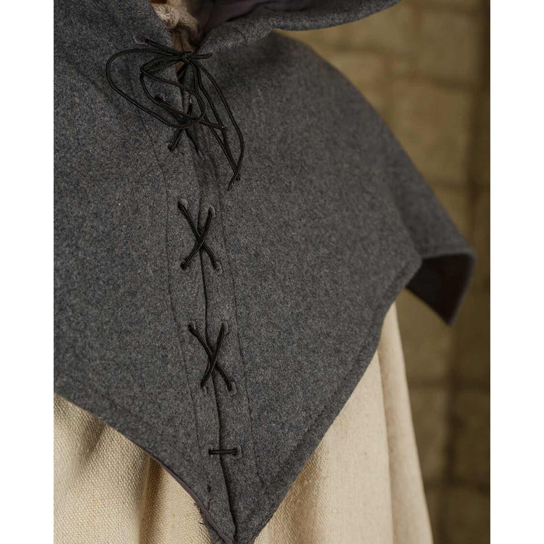 Folke Grey Wool Hood | Medieval Round Hood – Calimacil