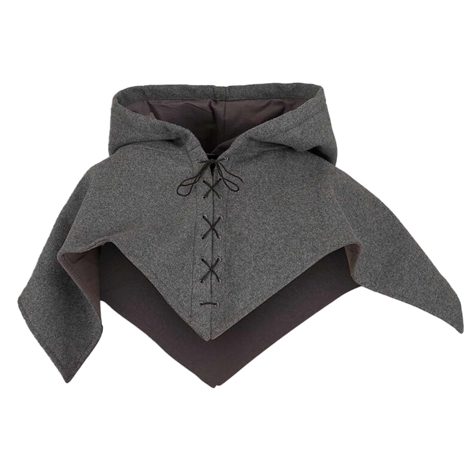 Folke Grey Wool Hood | Medieval Round Hood – Calimacil