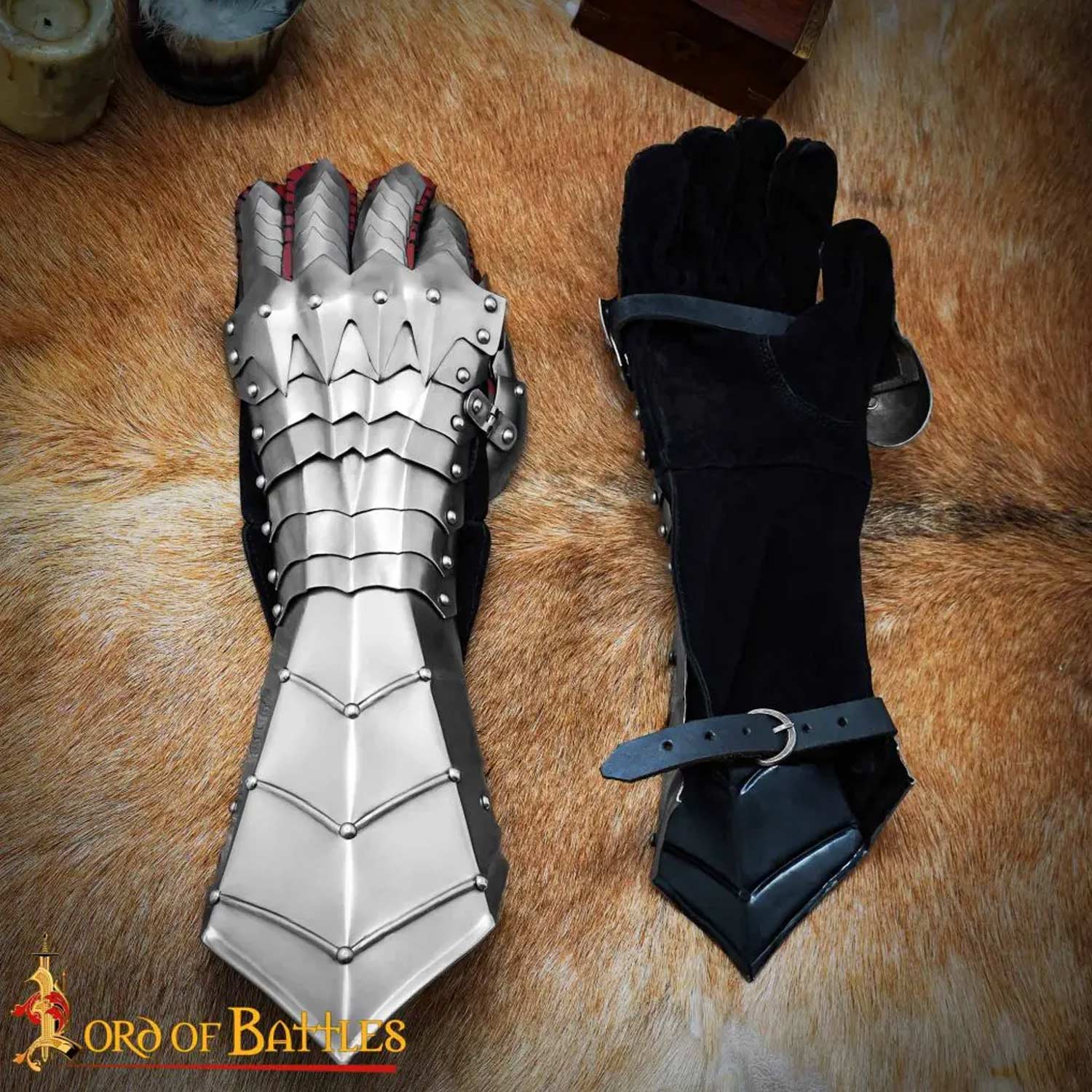 Gothic Steel Gauntlets – Medieval LARP & Cosplay Armor – Calimacil