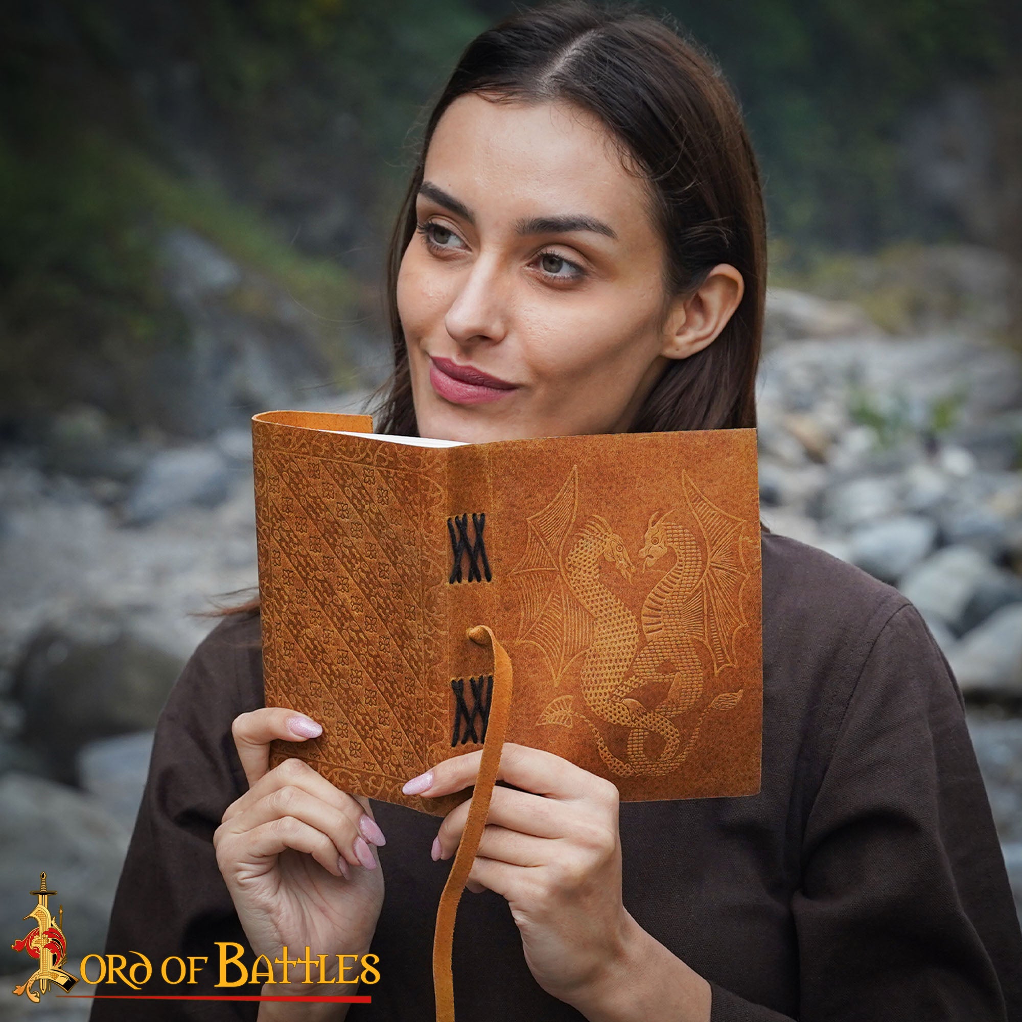 Double Dragon Leather Journal – Medieval Notebook for LARP – Calimacil