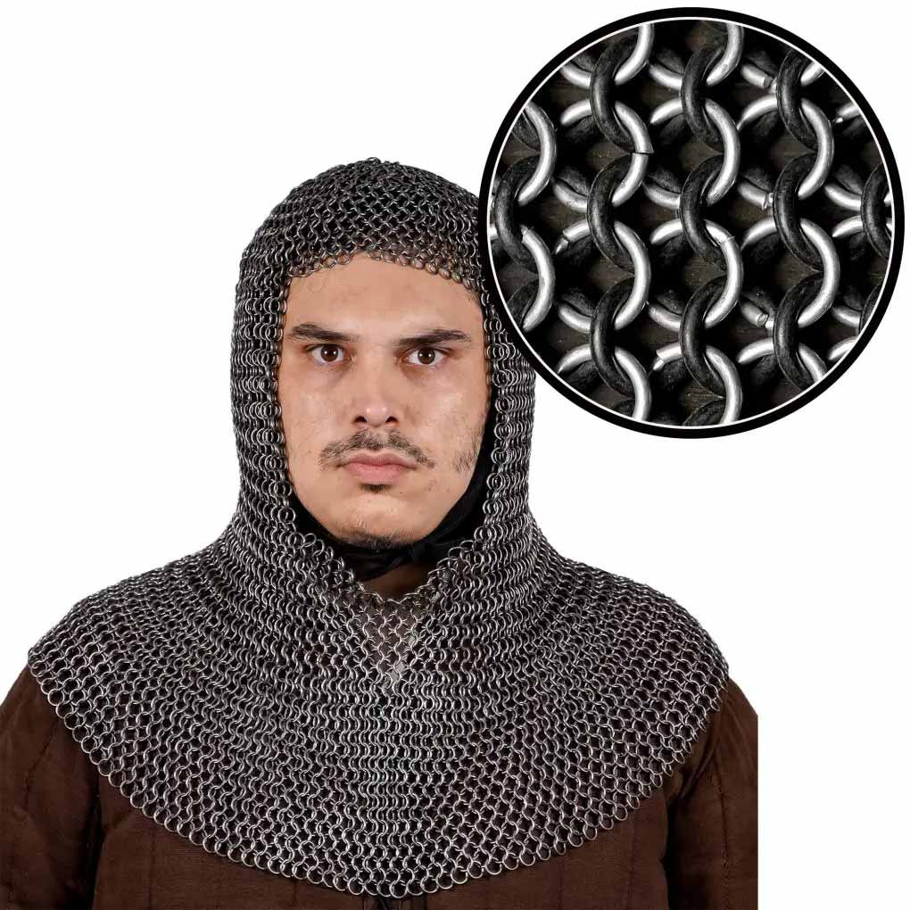 Aluminum & Rubber Chainmail Coif – Lightweight Flexible Mail Hood for ...