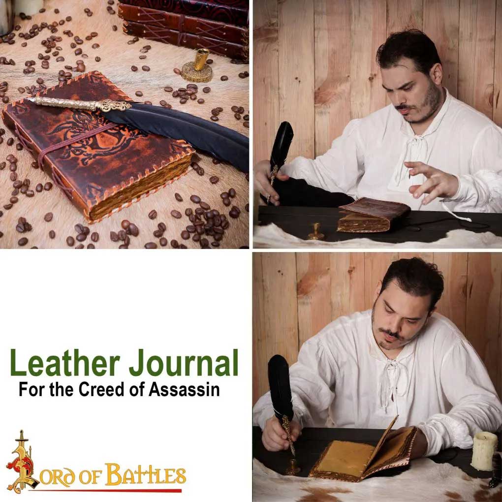 Assassin Leather Journal – 7x5" Antique Paper Notebook for LARP ...