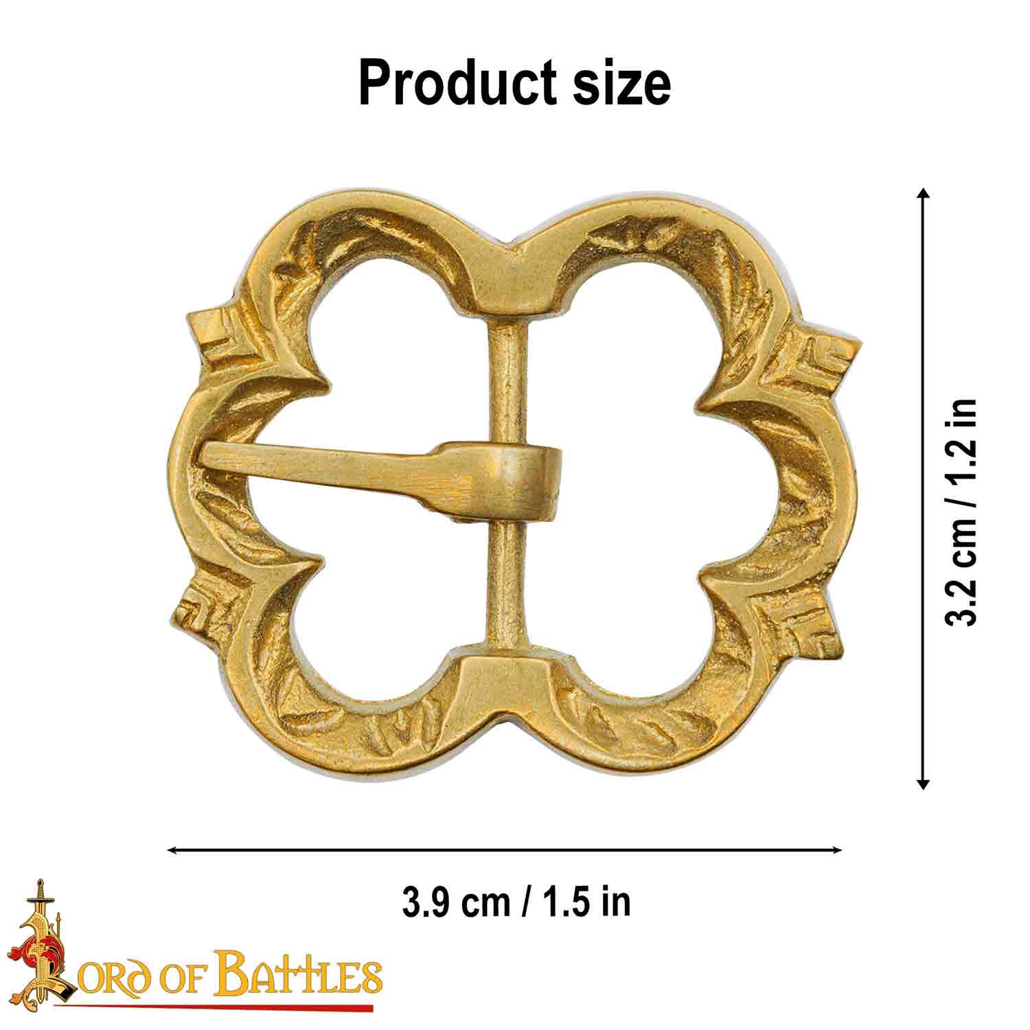 Brass Flower Buckle – Set of 5 (3.9 cm for 1–1.5 cm Straps) – Calimacil