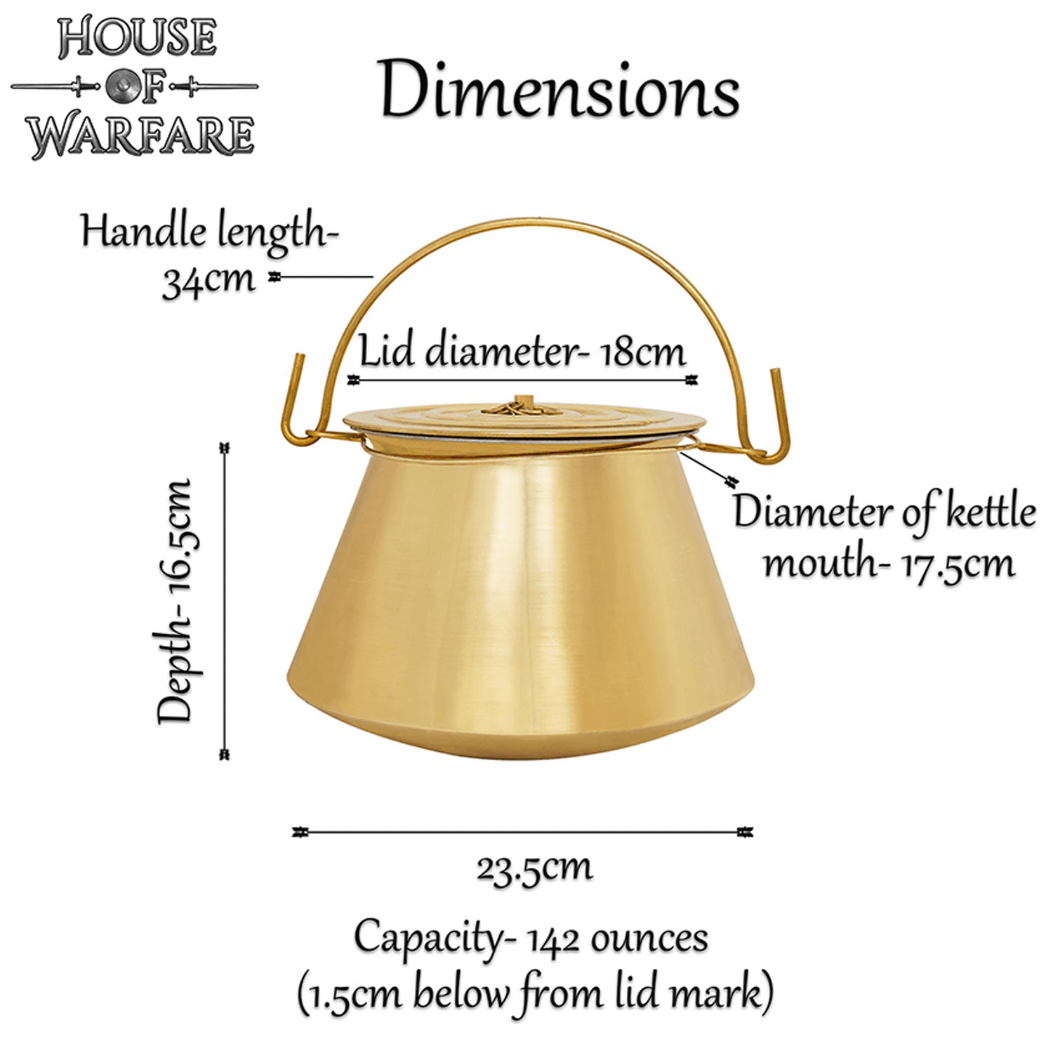 Authentic Medieval Brass Kettle for LARP, Cooking & Camping Gear ...