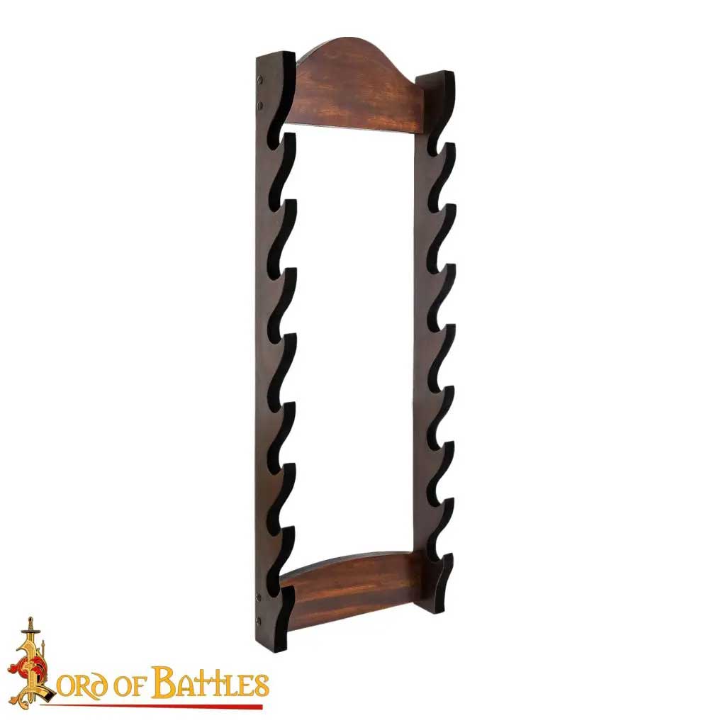 8-Tier Wall-Mounted Sword Stand – LARP & Replica Weapon Display Rack ...