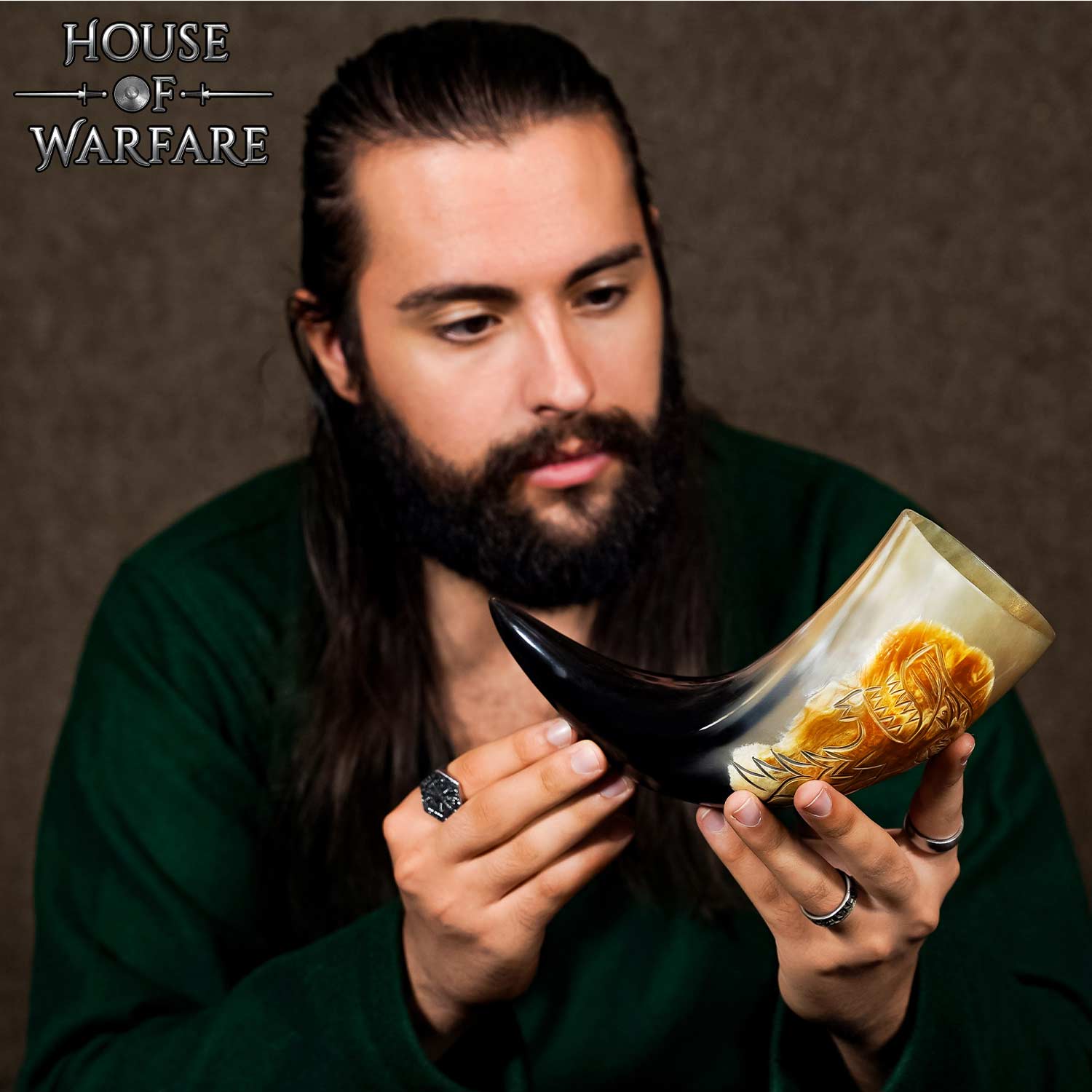 Fenrir Wolf Drinking Horn - Unique Viking-Inspired Beer & Mead Horn ...