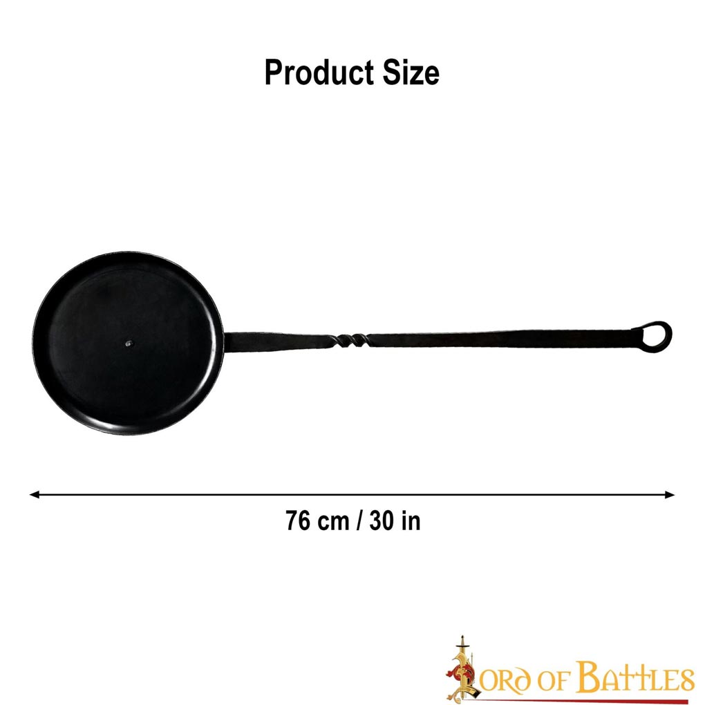 Hand-Forged Iron Campfire Pan – 76 cm Medieval Cooking Tool – Calimacil