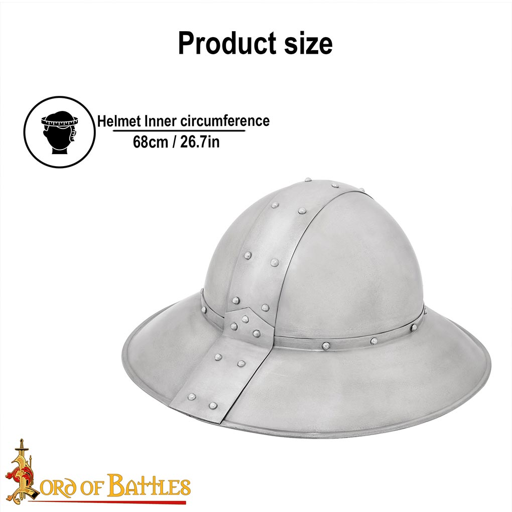 Medieval Kettle Hat – 18-Gauge Steel Helmet with Leather Liner – Calimacil