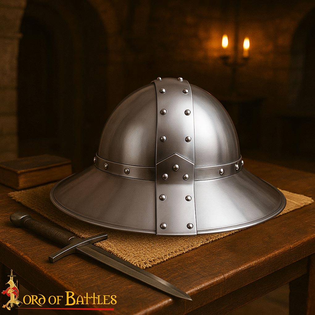 Medieval Kettle Hat – 18-Gauge Steel Helmet with Leather Liner – Calimacil
