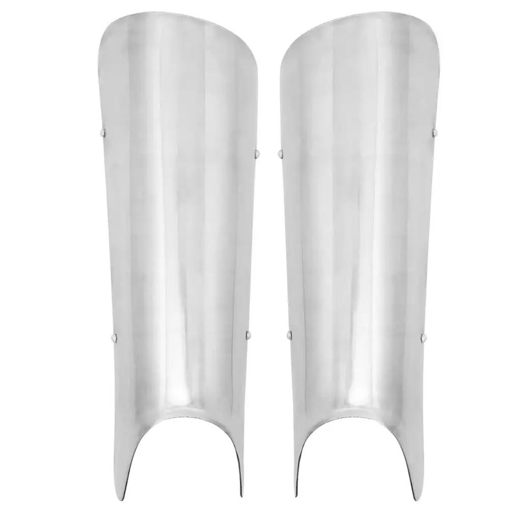 Late Medieval Greaves – 18-Gauge Steel Leg Armor for LARP – Calimacil