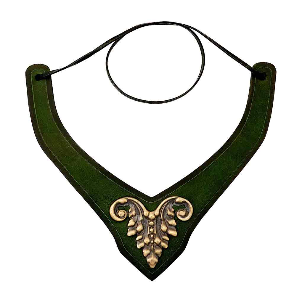 Leather Neck Collar with Brass Decoration – LARP & Cosplay Accessory ...