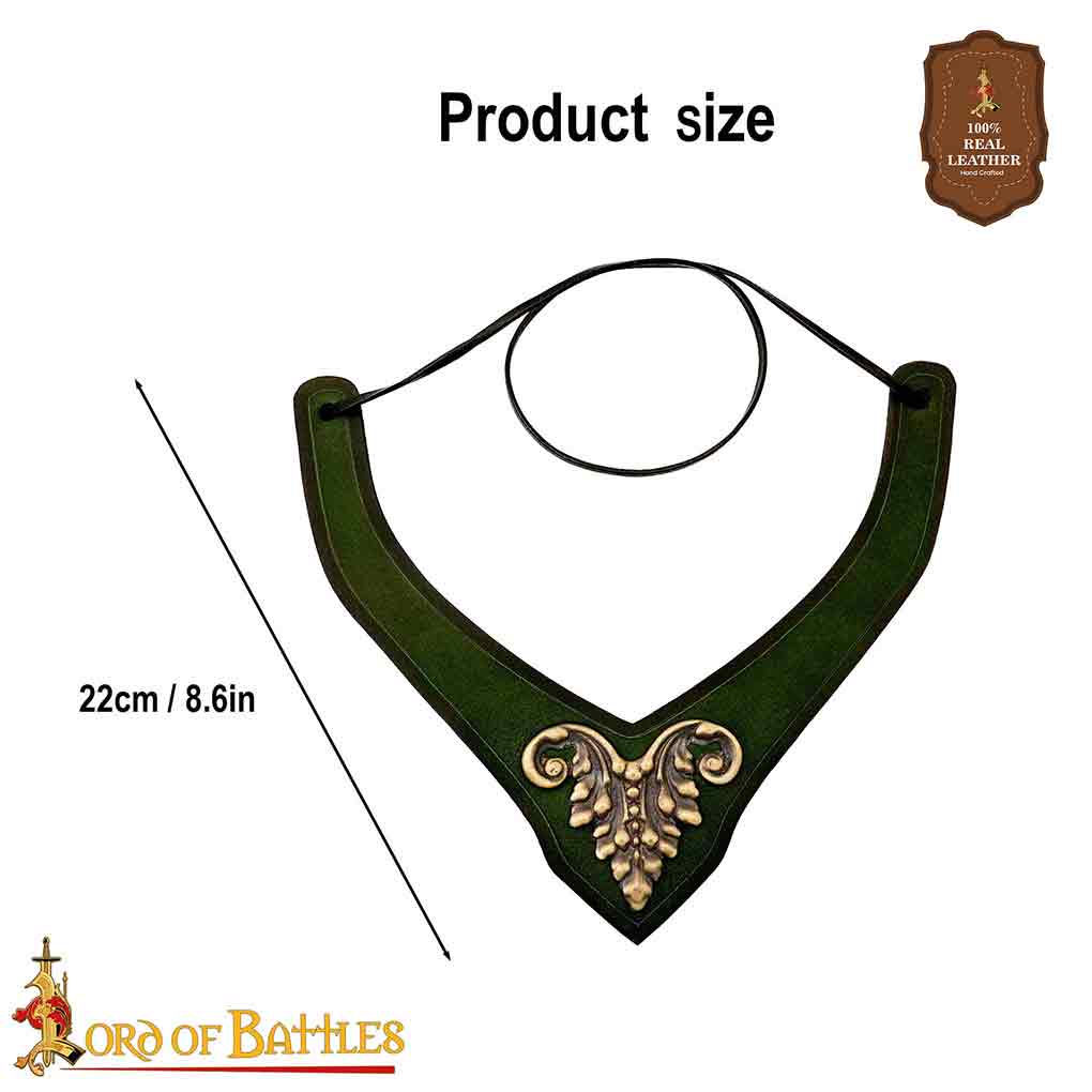 Leather Neck Collar with Brass Decoration – LARP & Cosplay Accessory ...