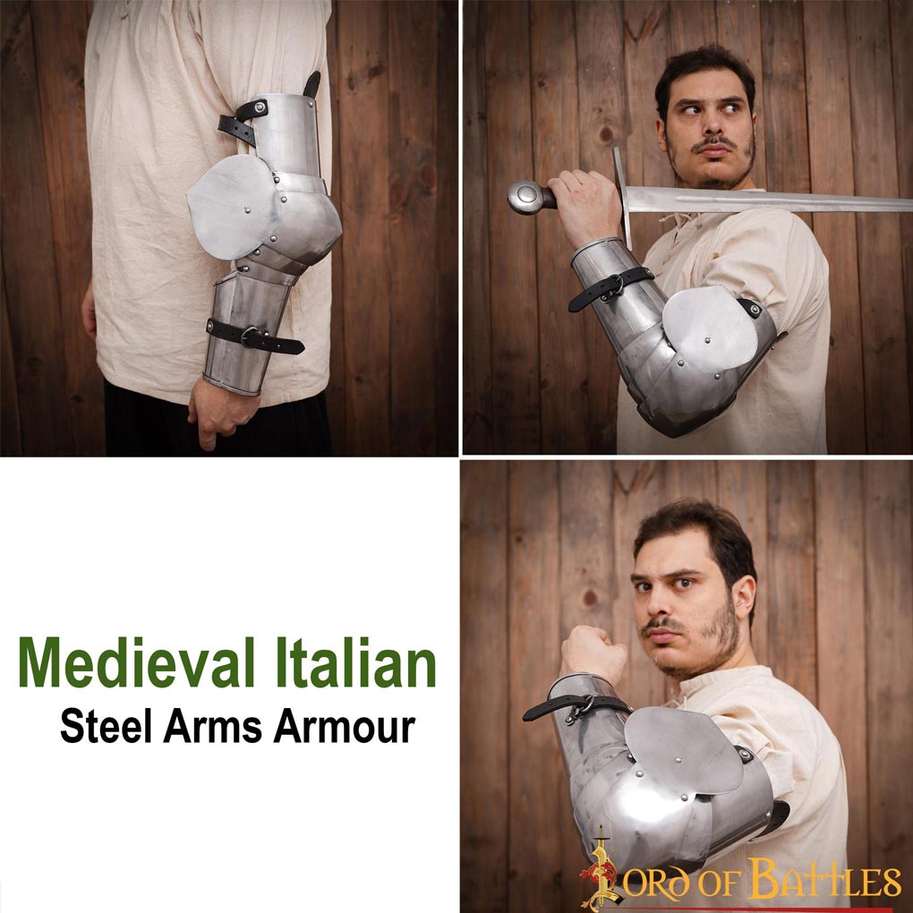 Italian Vambraces – Lightweight 18-Gauge Steel Arm Armor – Calimacil