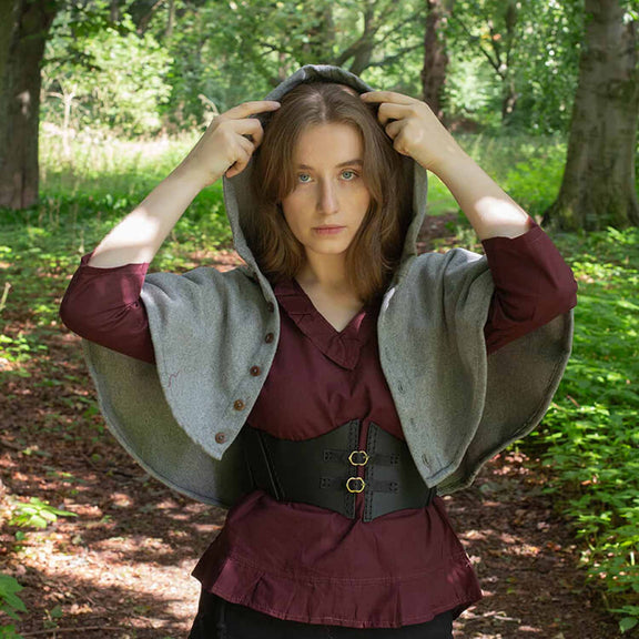 Notker Versatile Hood with Adjustable Coconut Button Placket – Calimacil