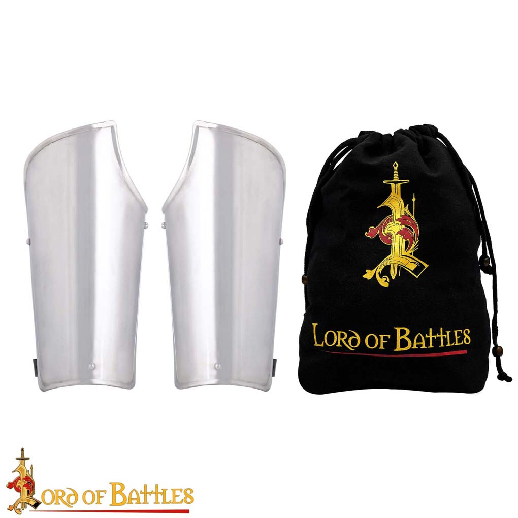 Simple Fantasy Bracers – Polished Steel LARP Arm Armor with Leather ...