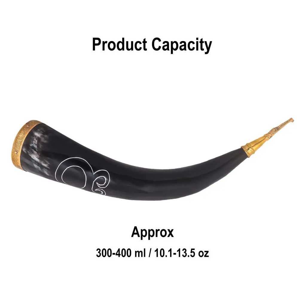 Troll Cross Viking Drinking Horn – 300–400ml Engraved Mead Horn for ...