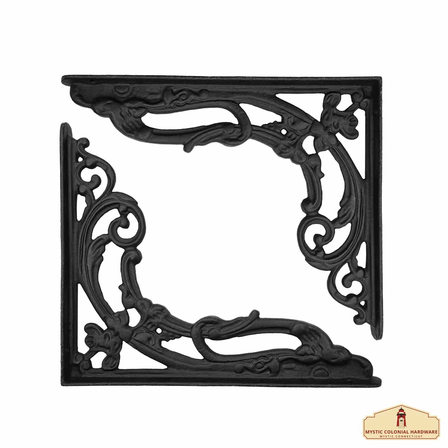 Victorian Hand-Forged Iron Shelf Brackets - Timeless Elegance for Your ...