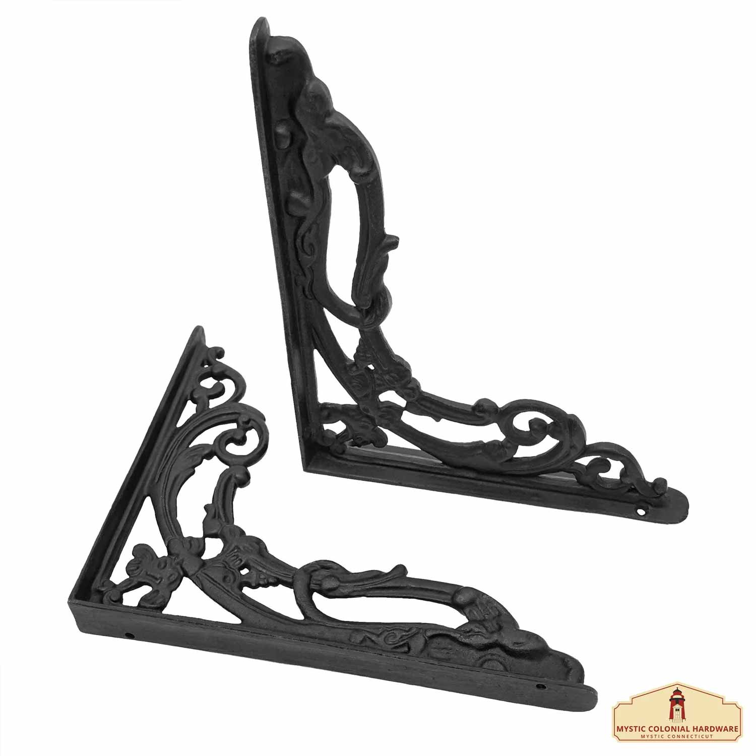 Victorian Hand-Forged Iron Shelf Brackets - Timeless Elegance for Your ...