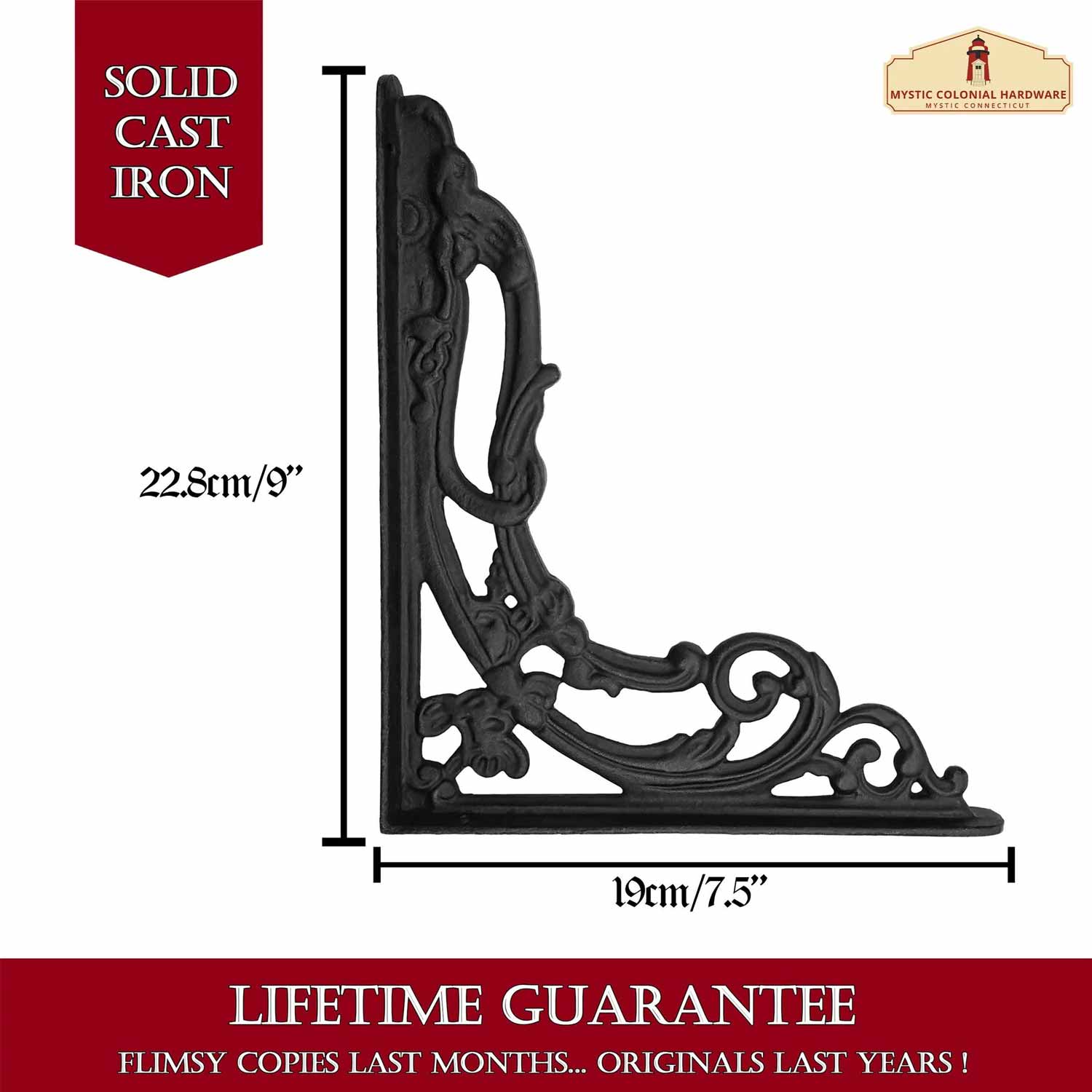 Victorian Hand-Forged Iron Shelf Brackets - Timeless Elegance for Your ...