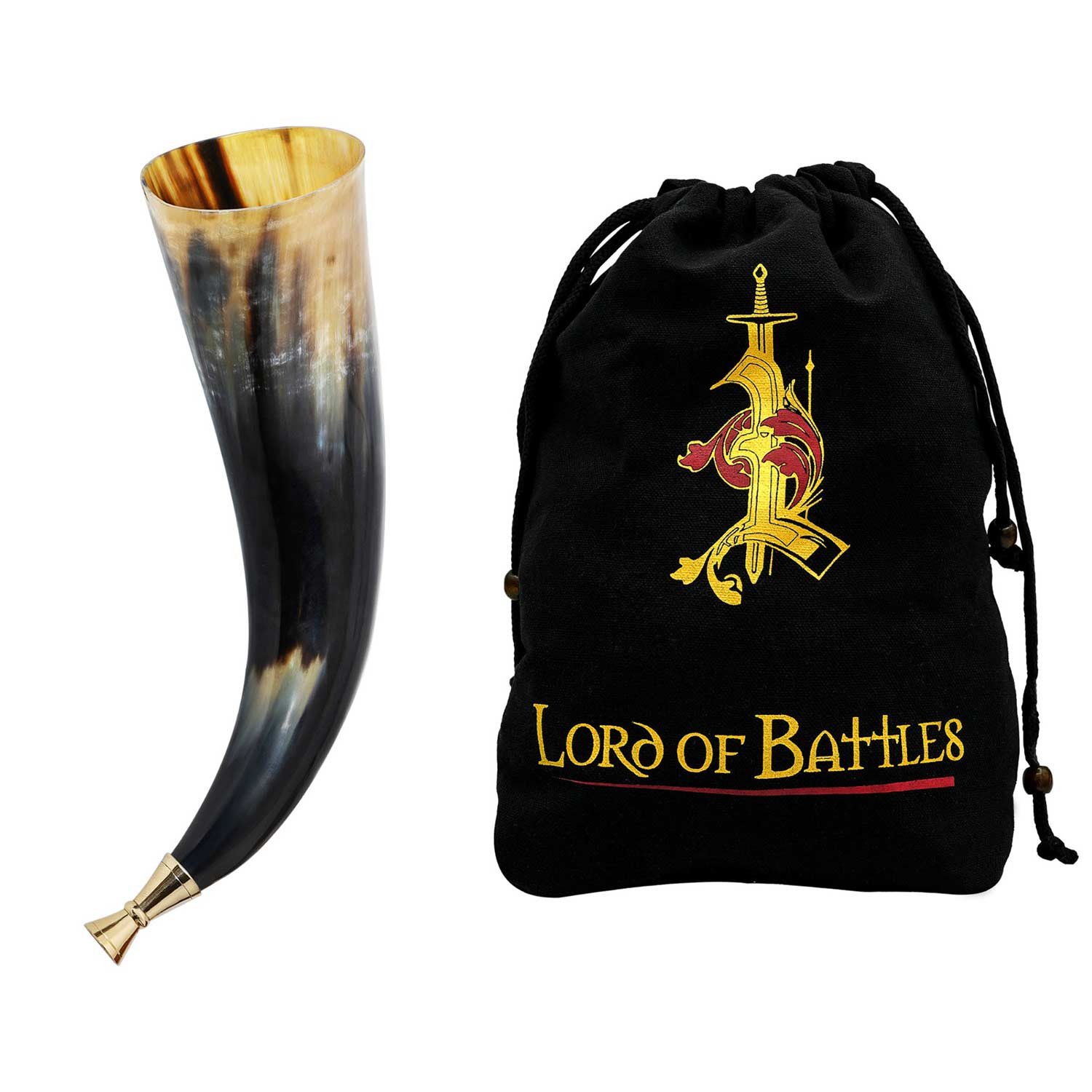 Authentic Viking Blowing Horn with Brass Trumpet for LARP & Cosplay ...