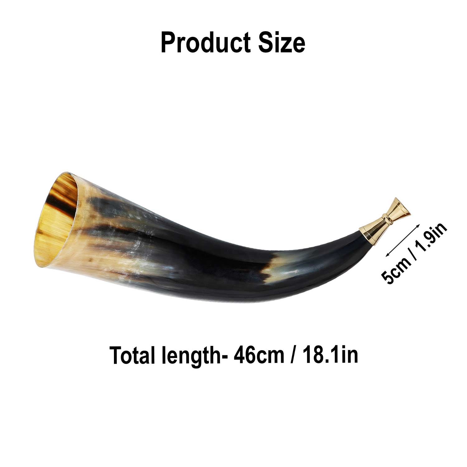 Authentic Viking Blowing Horn with Brass Trumpet for LARP & Cosplay ...