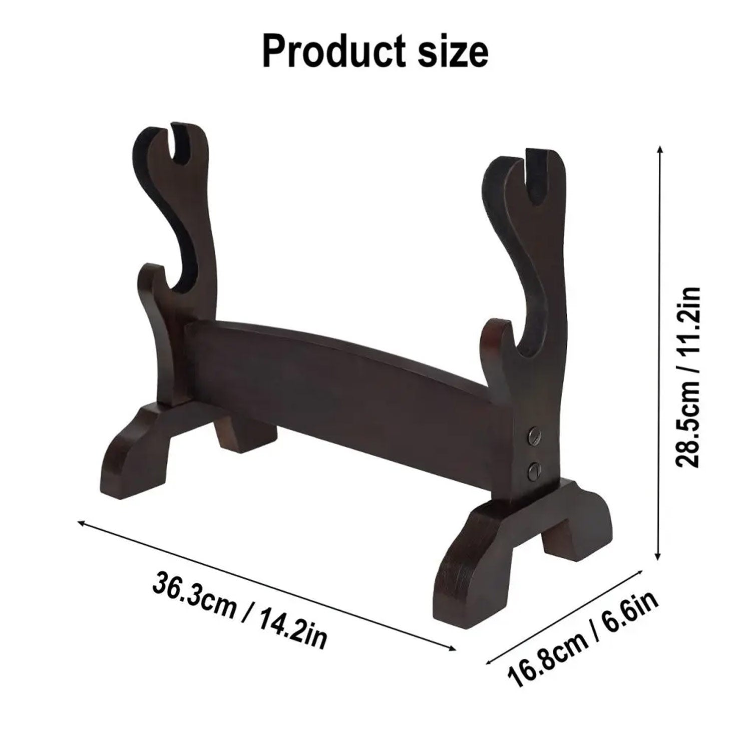 Elegant Wooden Two Tier Sword Stand with Black Suede | Perfect Display ...