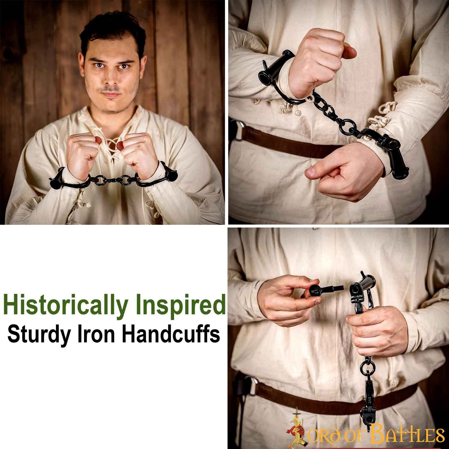 Medieval Shackles Handcuff - Hand Forged Iron for LARP – Calimacil