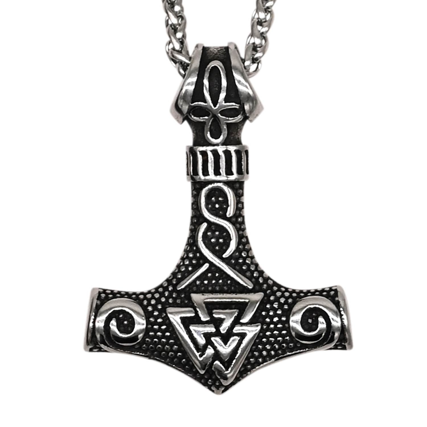 Viking Thor's Hammer Valknut Necklace – Calimacil